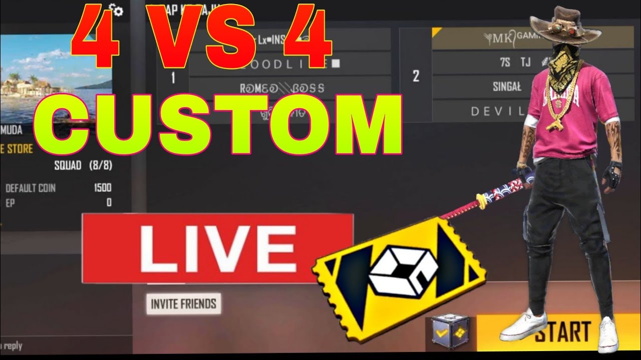 Free Fire Unlimited Custom Live | Free Fire Live Custom | Free Fire ...