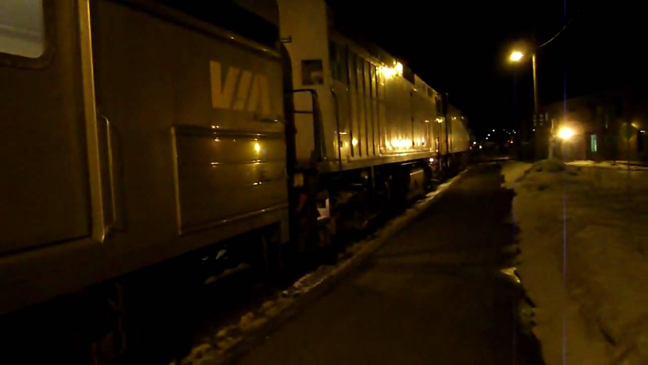 Via Rails "The Ocean" train 15 at Matapedia Quebec March 3rd 2010 - YouTube