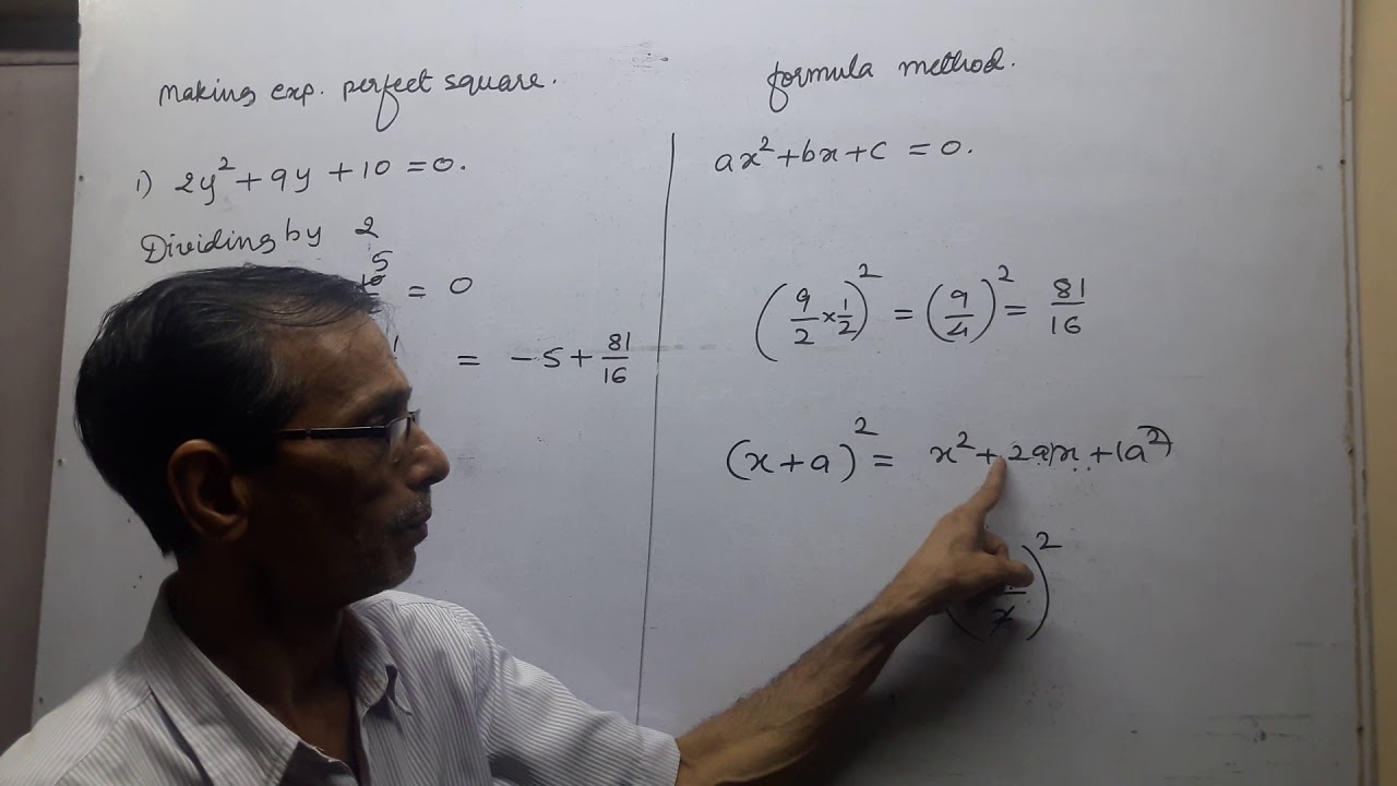 Making a perfect square from given equation - YouTube
