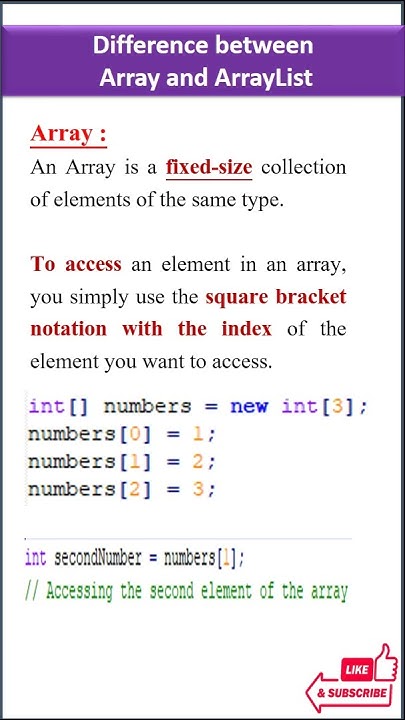 Difference Between Array And Arraylist Java Csharp