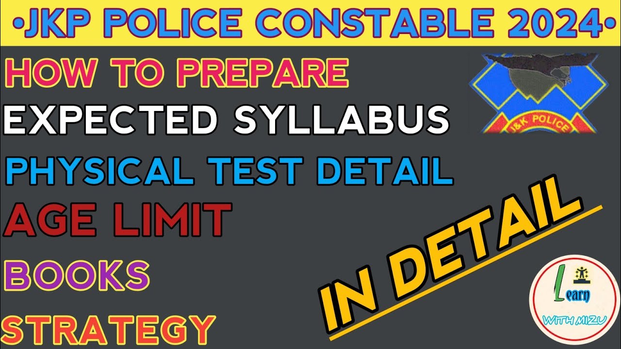 HOW TO PREPARE FOR JKP CONSTABLE 2024 | SYLLABUS | AGE LIMIT | PHYSICAL ...