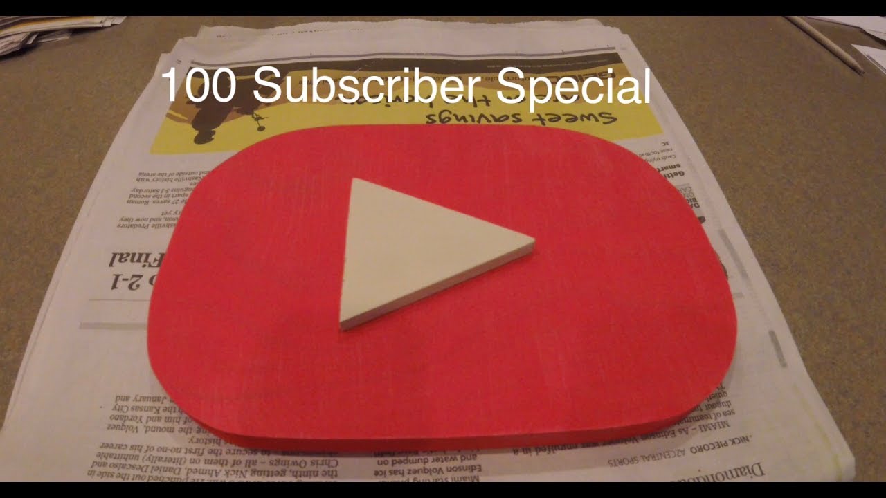 MAKING A WOODEN PLAY BUTTON FOR 100 SUBSCRIBERS! - YouTube