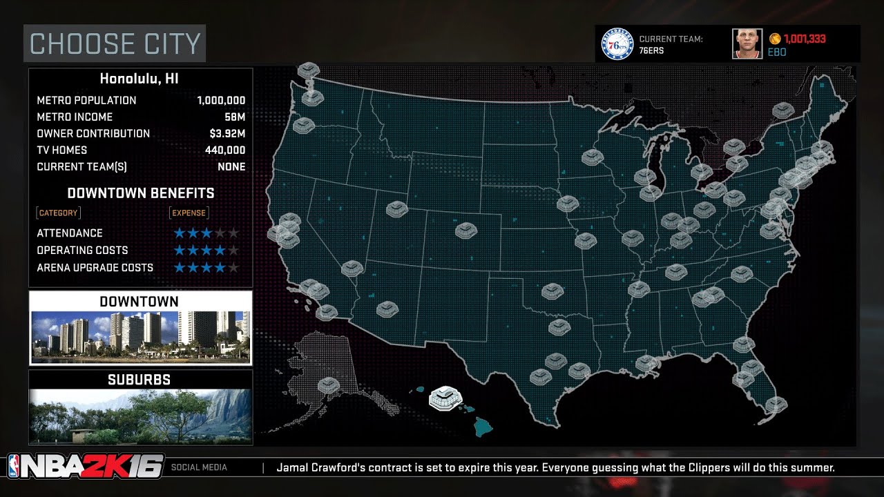 NBA 2K16 MyGM/MyLEAGUE - Team Relocation & MyLEAGUE Online - YouTube