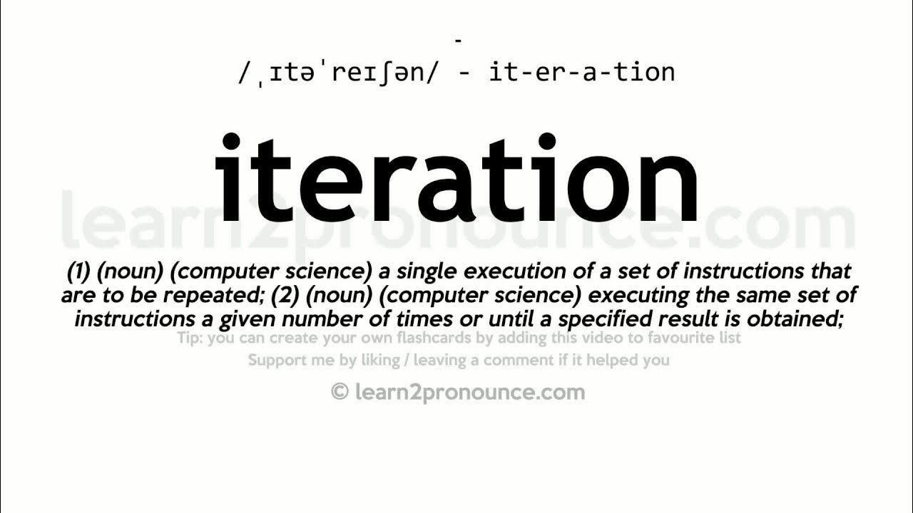 Pronunciation of Iteration | Definition of Iteration - YouTube