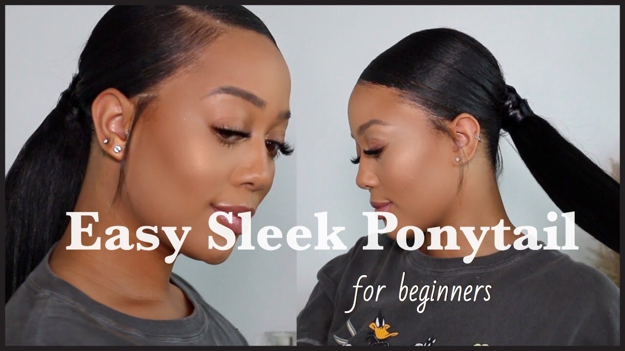 EASY SLEEK PONYTAIL TUTORIAL I NO GLUE - YouTube