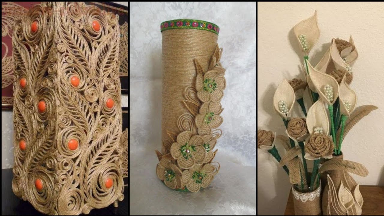 Beautiful Jute Craft New Designs Ideas - Jute Craft Idea's - Rope Craft ...