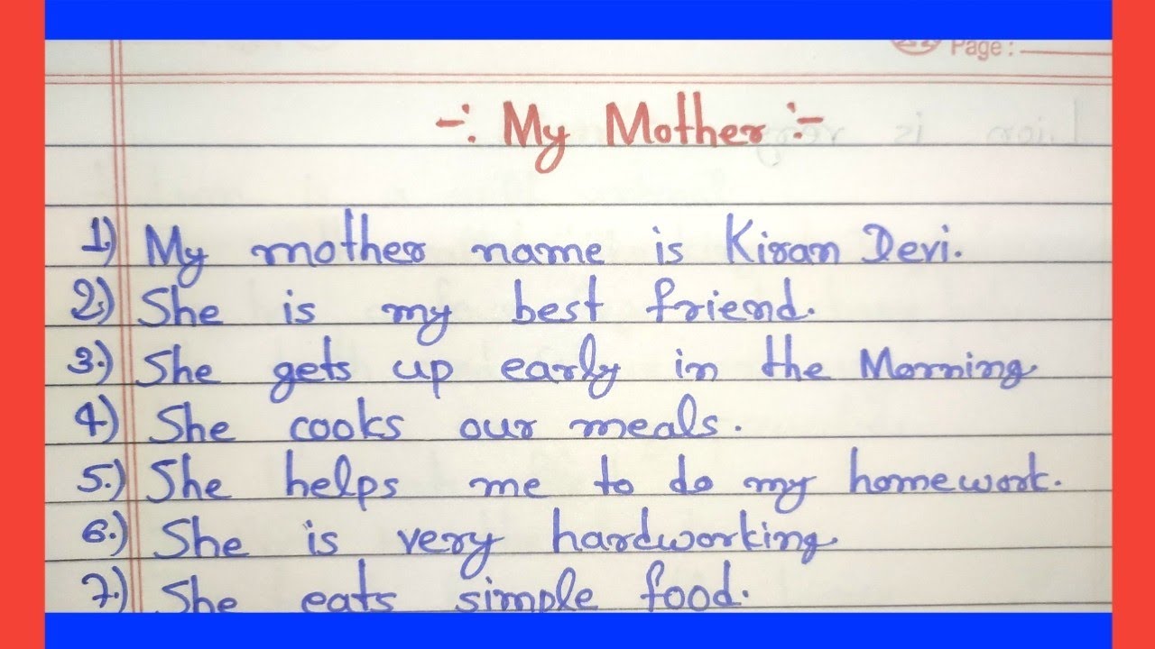 My Mother | 10 easy lines on my mother | my mother introduction | my ...
