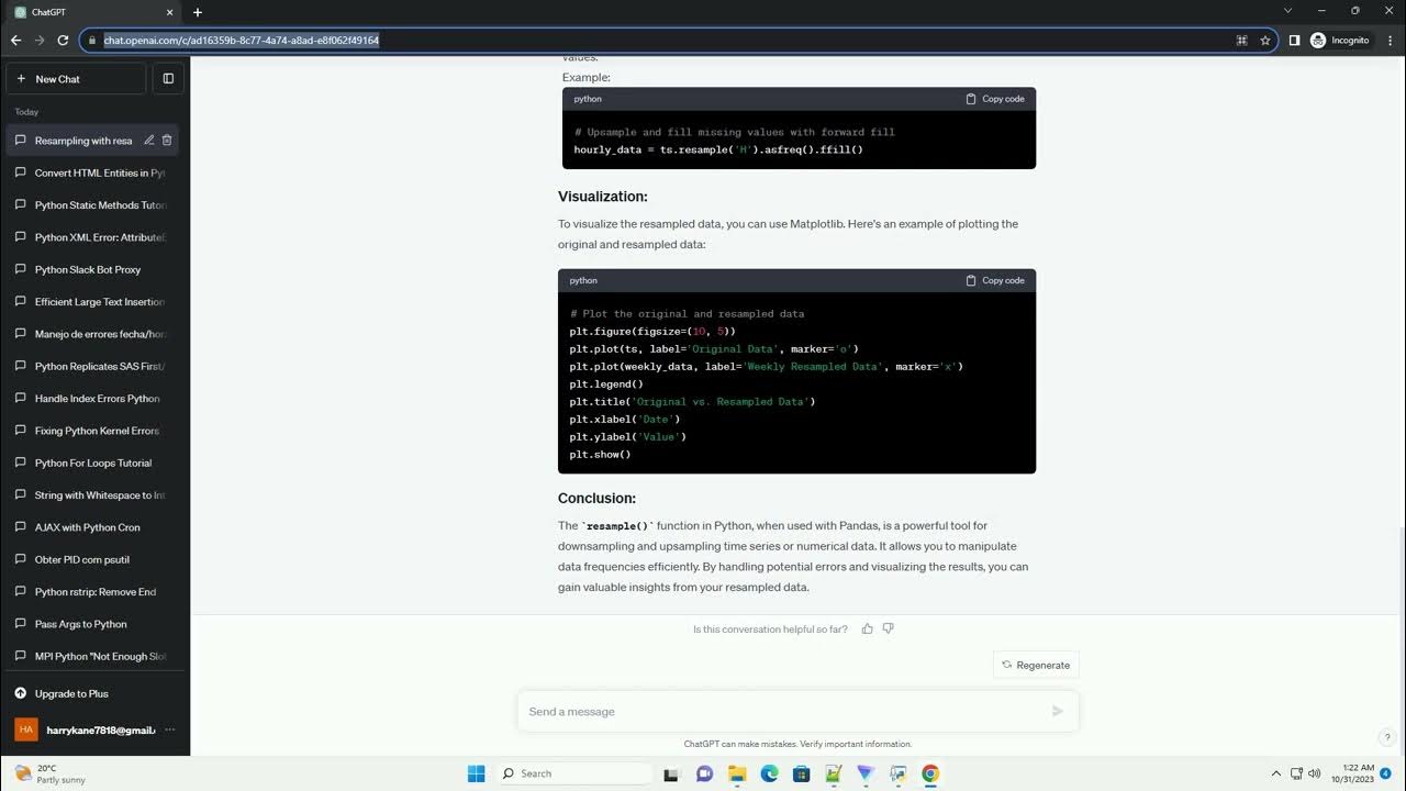resample in python error - YouTube