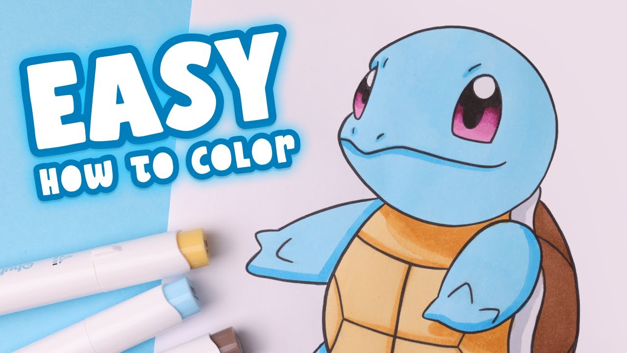 🎨 EASY How to Color Pokémon Squirtle - YouTube