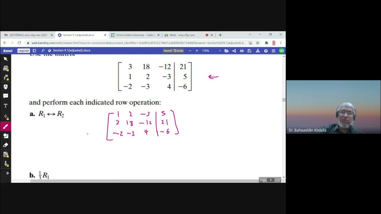 9.1 Matrix solutions of linear systems - YouTube