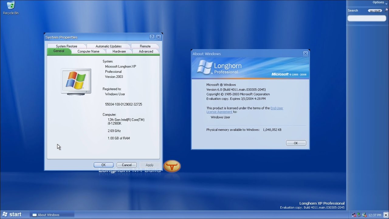 Windows Longhorn Build 4011 - YouTube