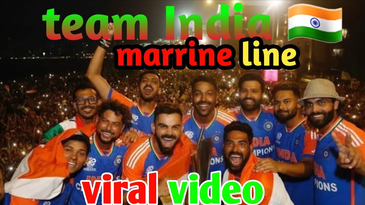 #video || team India 🇮🇳🏆at marrine line | victor parade #t20worldcup ...