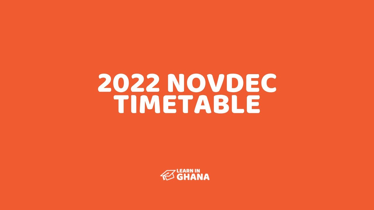 2022 NOVDEC Timetable: Start to Finish - YouTube