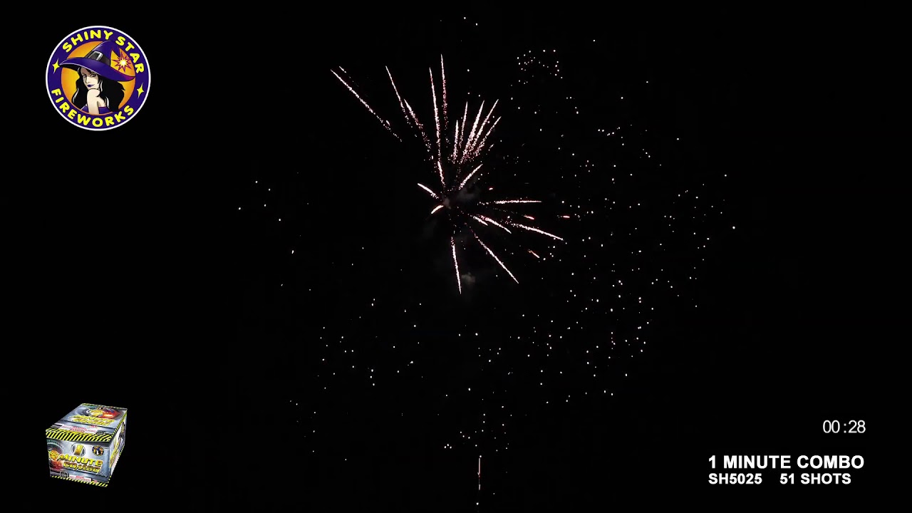 SH5025 1 MINUTE COMBO --- SHINY STAR FIREWORKS - YouTube