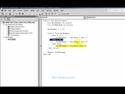 VBA SELECT CASE STATEMENT - CONDITIONAL STRUCTURE - YouTube