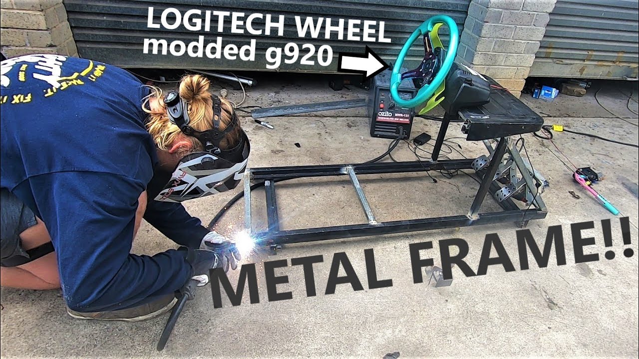 DIY Metal sim racing stand - Logitech G920 - YouTube