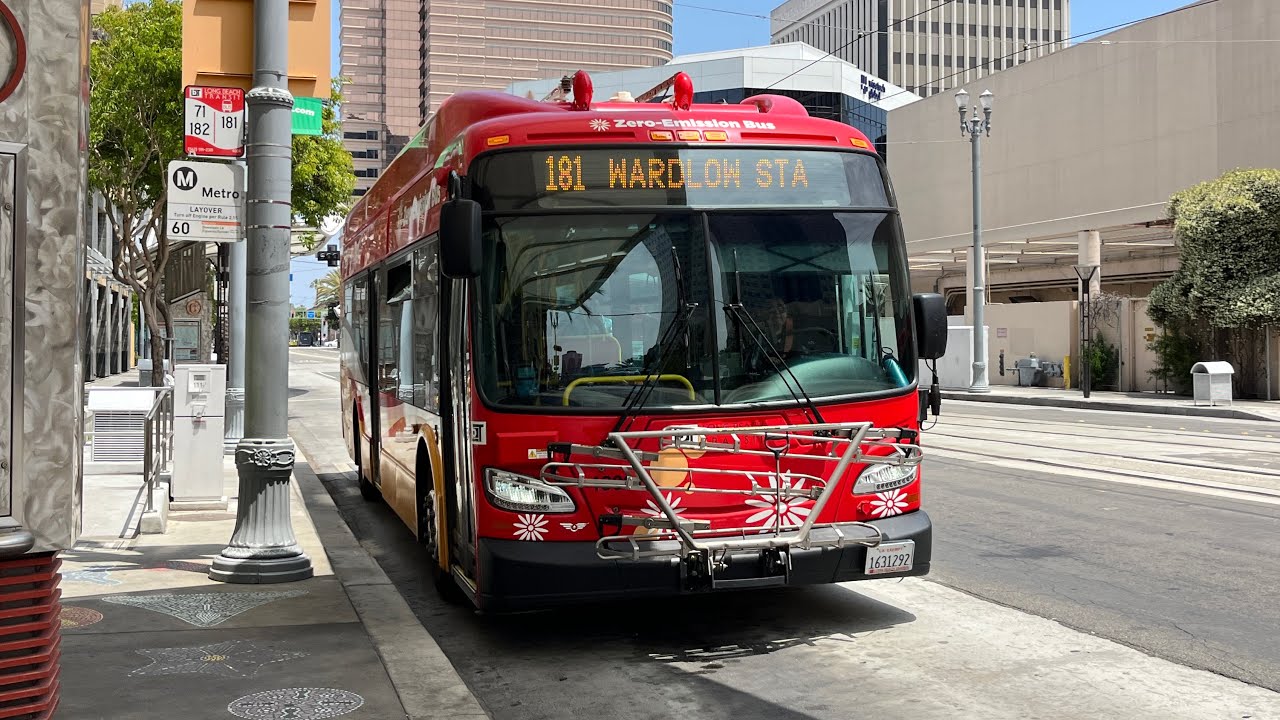 ⁴ᴷ⁶⁰ (FULL ROUTE) Long Beach Transit New Flyer XE35 #16031 on Route 181 ...