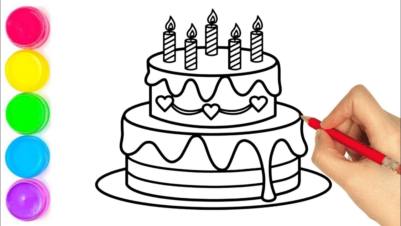 HOW TO DRAW A CAKE DRAWING VERY EASY STEP BY STEP - YouTube