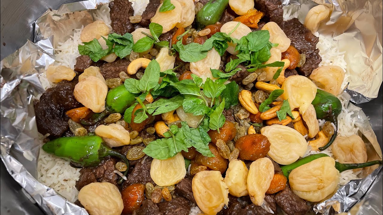 Azerbaijan special beef nuts pulao | superb pulao recipe for bakra eid ...