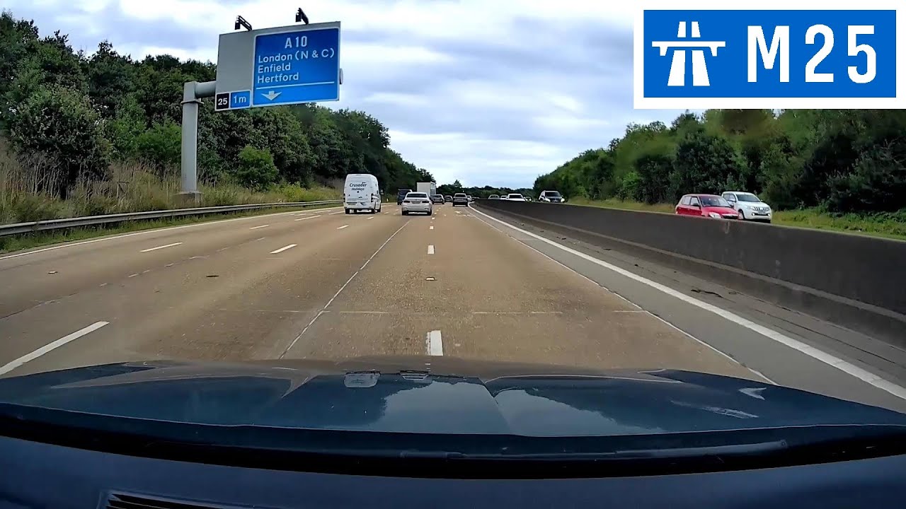 M25 London Orbital Motorway - J23 (South Mimms A1/A1(M)) to J25 ...