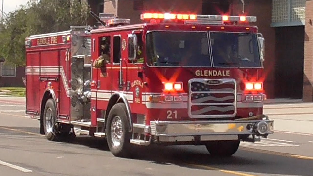 Glendale Fire Dept. Battalion 2 & Engine 21 Responding 2/10/2025 - YouTube