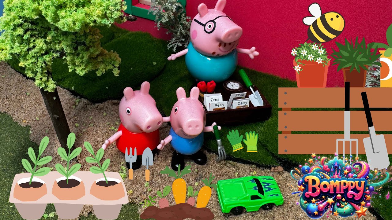 Peppa Pig Gardening with Daddy Pig | Fun in the Garden! - YouTube