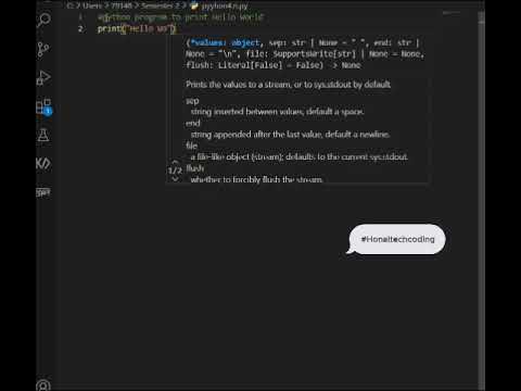 Python3.1 How to write "Hello World" - YouTube
