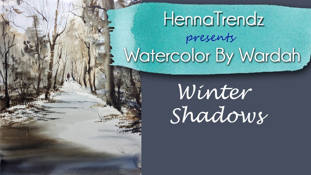 WINTER SHADOWS Loose Watercolor Landscape painting- REAL SPEED! FULL ...