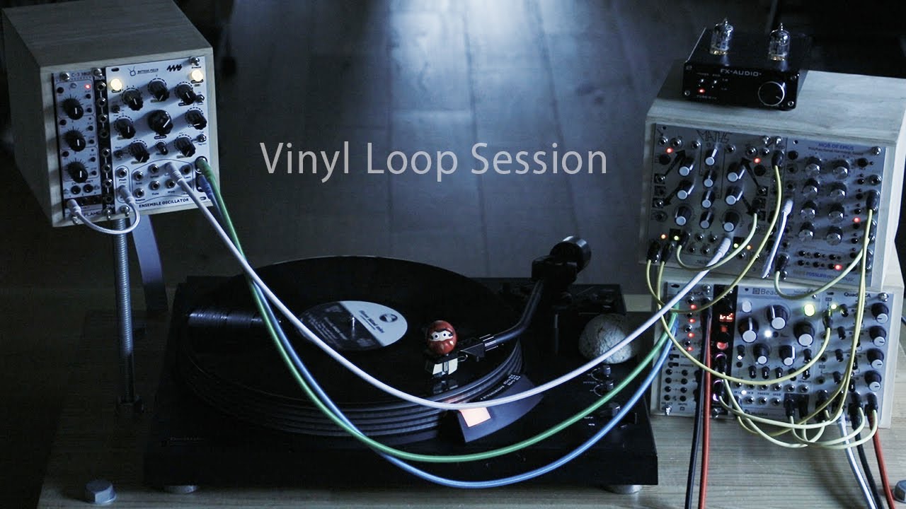 Vinyl loop + Modular Synth Ambient / Ensemble Oscillator Beads Mob of Emus MATHS Disting - YouTube