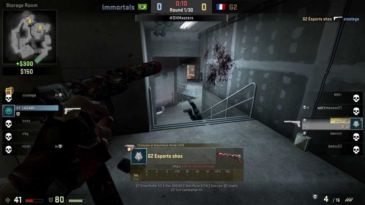 G2 Shox INCREDIBLE 1 TAP FLICK 1v2 clutch vs Immortals Overpass ...