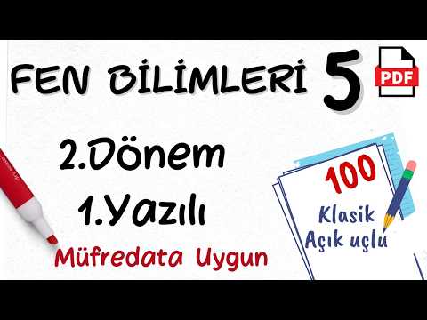 Fen Bilimleri 5. Sınıf 2. Dönem 1. Yazılı Maarif Model Yeni Müfredat MEB senaryo Fen Bilgisi 5 +PDF