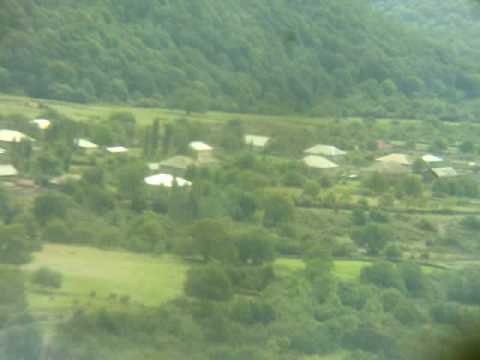 Qax Rayonu-Yüksəklikdən Qasqaçay kəndi görüntüləri- Azerbaijan/Gakh ...