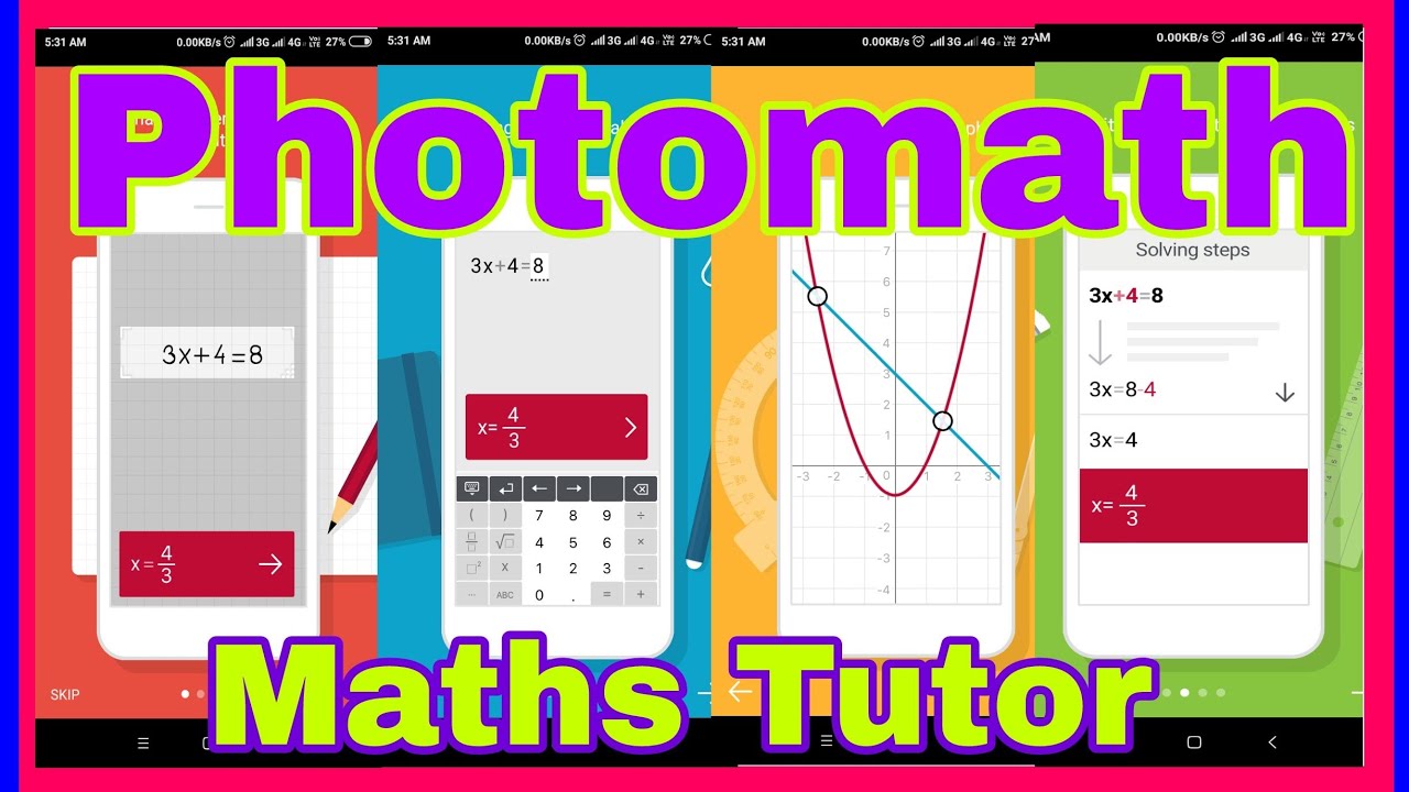 Photomath Camera Calculator Maths tutor - YouTube