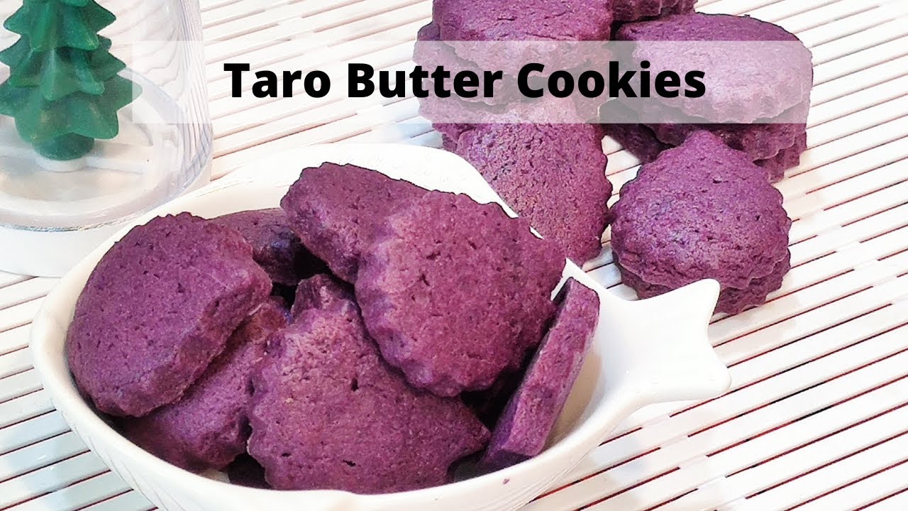 Easy to make, no mixer cookies. TARO BUTTER COOKIES (Purple Ube Cookies ...