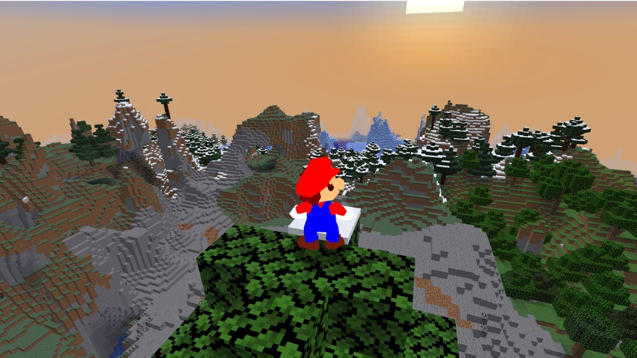 MineCraft WalkThrough But I Play As Mario - YouTube