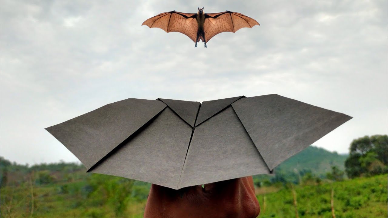 How to Make a Paper bat, it's flying like a bat (Flapping) wings - YouTube