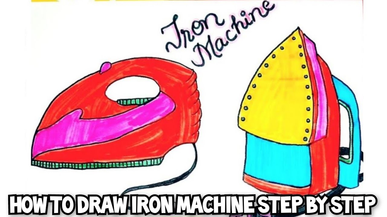 How To Draw An Iron Easy Drawings Youtube