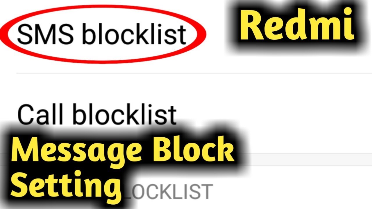 Redmi Message Block Setting - YouTube