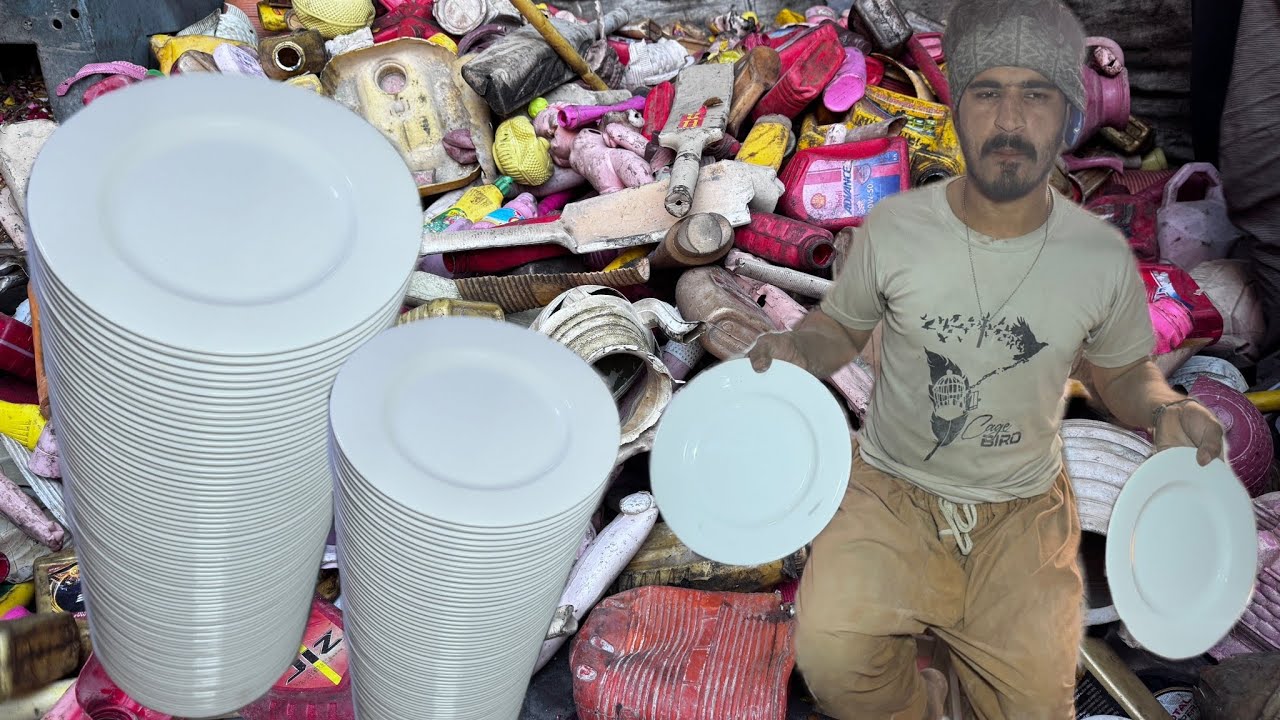 The Ingenious Process of Creating New Plastic Plates from Recycling ...