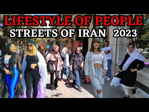IRAN 2023 - Street of Iran - Walking among people and shops