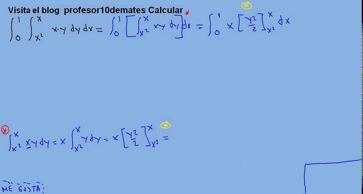 integrales dobles 03 iteradas ejercicio resuelto - YouTube