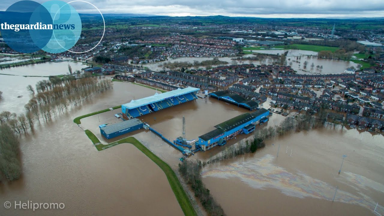 Drone footage shows extent of Storm Desmond flood damage - YouTube