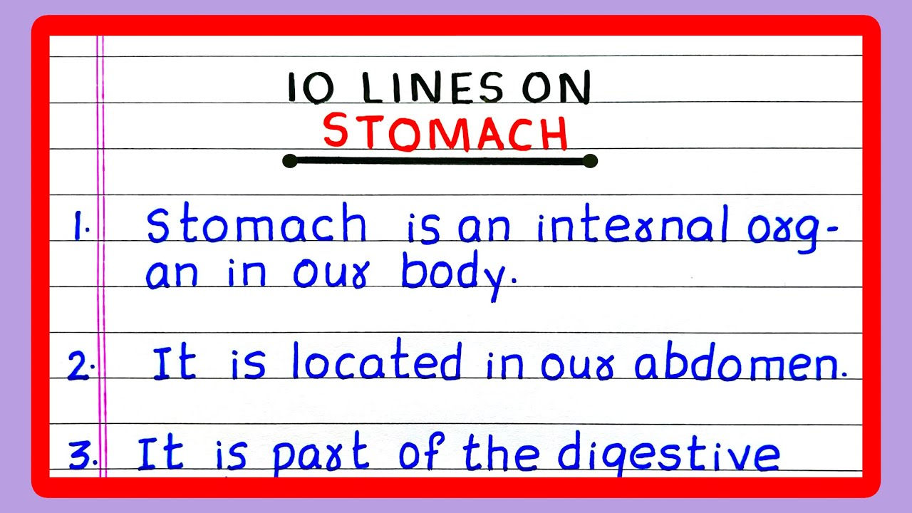 Few Lines about STOMACH | Write about STOMACH | 5 | 10 Lines about ...