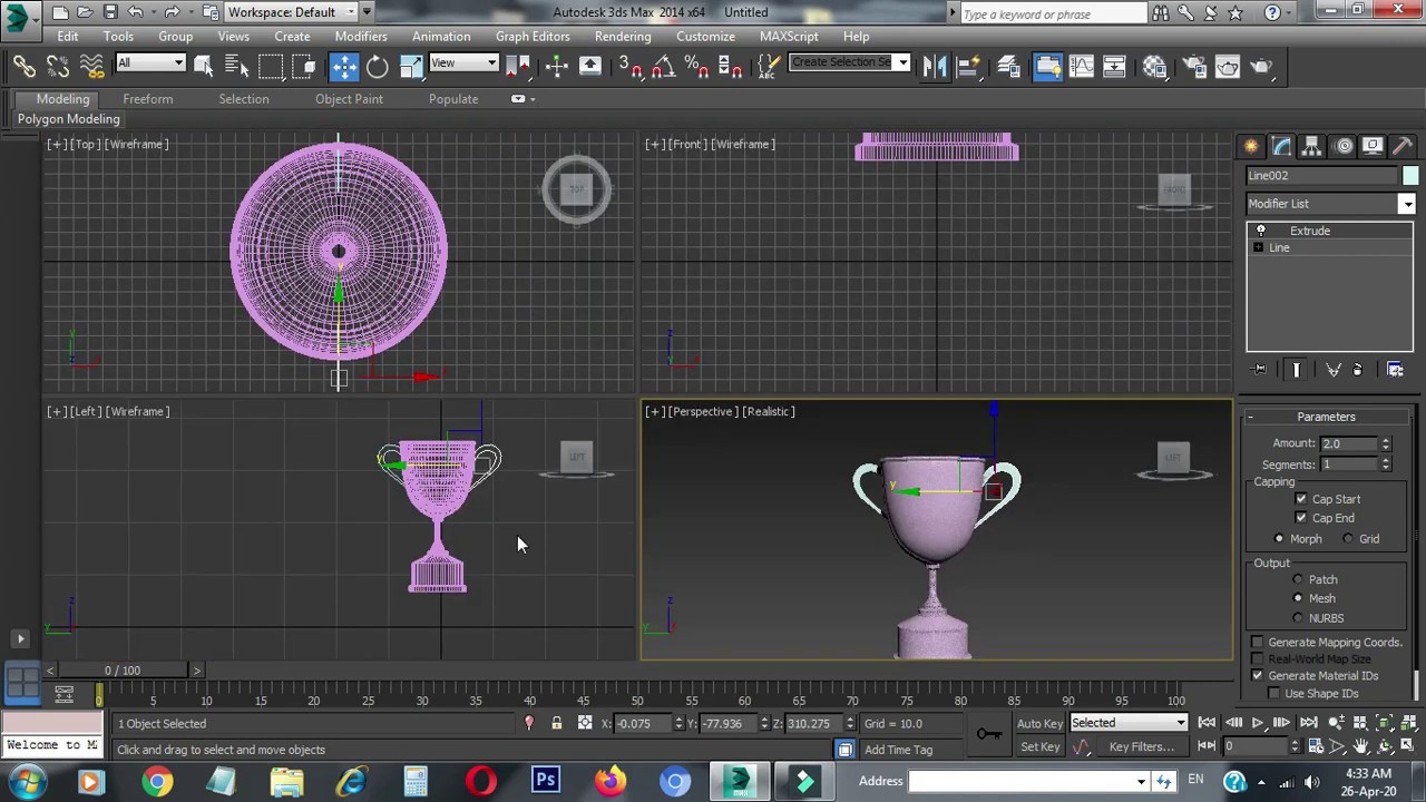 How to Make Trophy with Lathe Modifier in 3ds Max - How to Make Cup in ...
