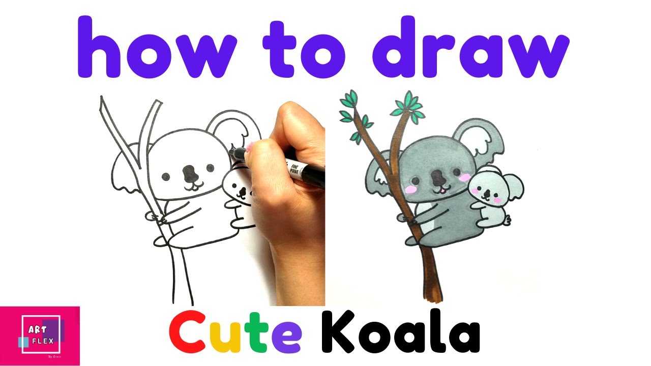 How To Draw Color A Koala | Cute & Easy | Step By Step - YouTube