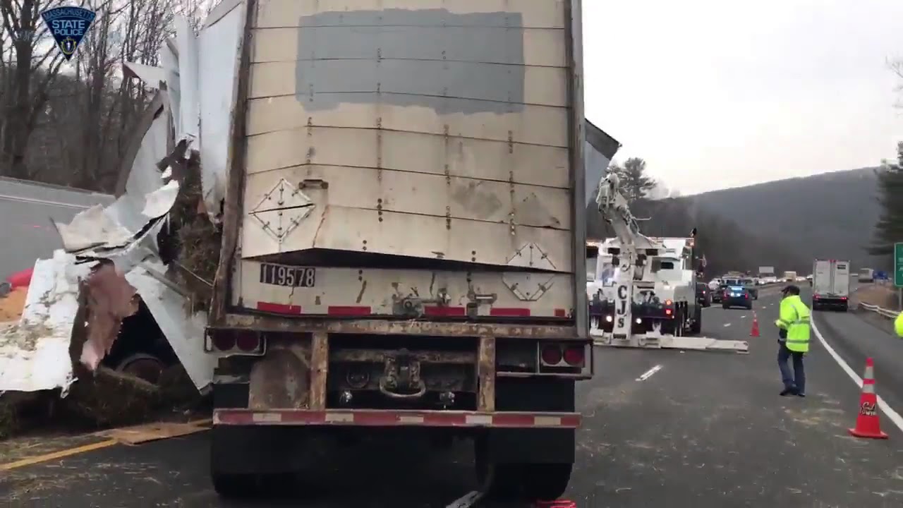 Serious crash on Massachusetts Turnpike closes eastbound lanes - YouTube