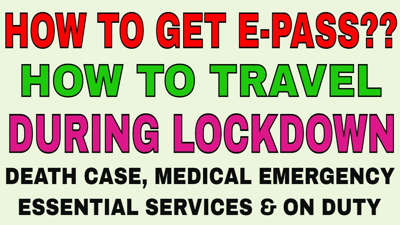 How To Get e-Pass to travel in emergency during Lockdown - YouTube