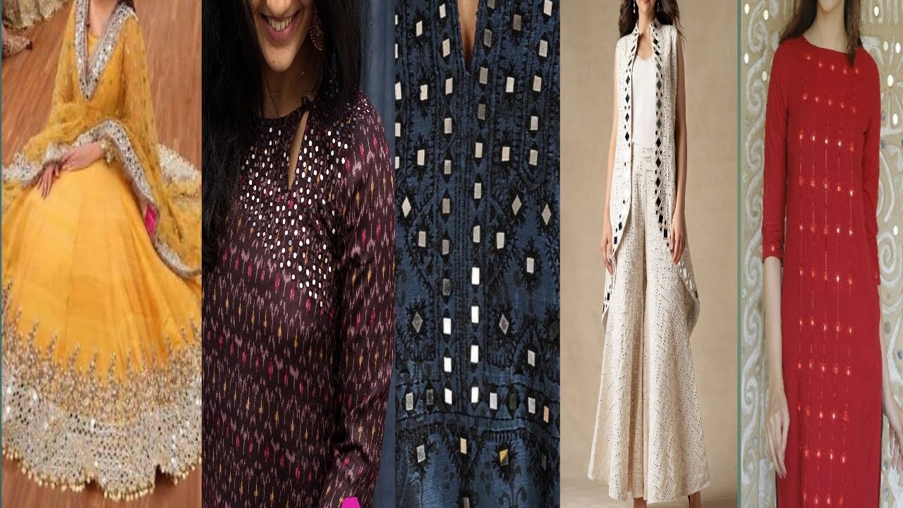 Mirror work dress designs ideas #for #you #girls - YouTube