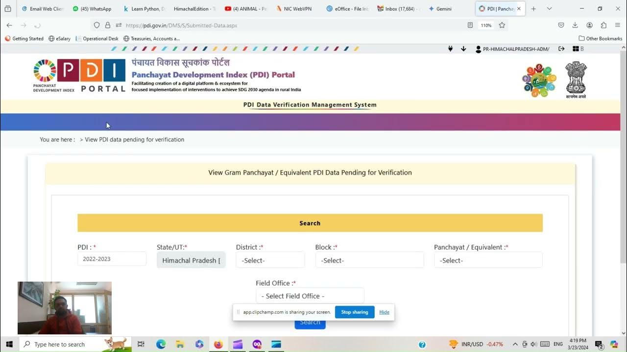 Block and State level Panchayat Development Index (#PDI) data Verification and forwarding. - YouTube