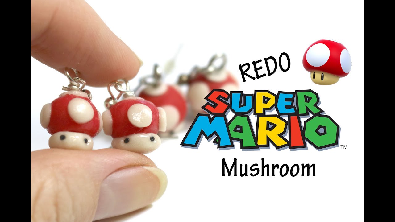 #Redo Tag - Super Mario Mushroom Earrings - Fimo Polymer Clay - YouTube